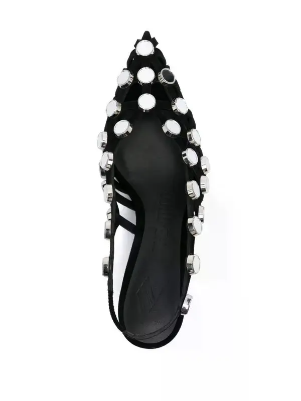 Attico 50mm Grid Slingback Pumps - Black