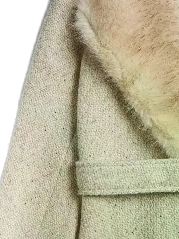 Valentino Garavani Virgin Wool Coat With Faux Fur Collar