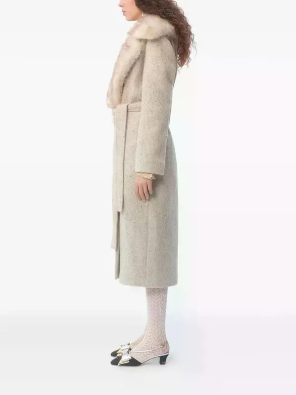 Valentino Garavani Virgin Wool Coat With Faux Fur Collar