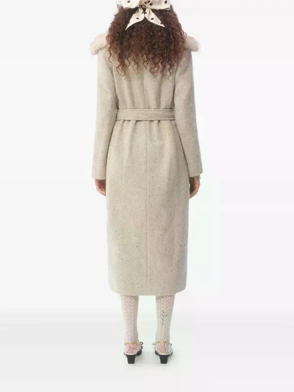 Valentino Garavani Virgin Wool Coat With Faux Fur Collar