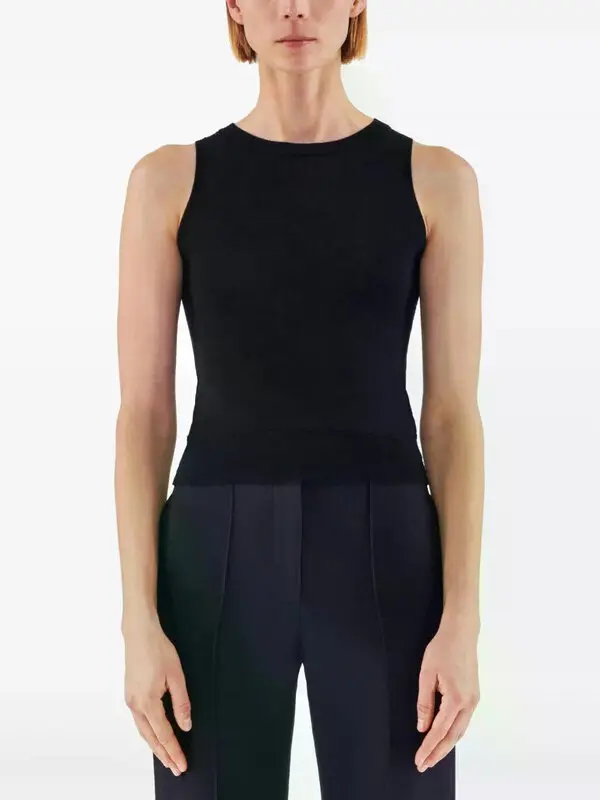 Adam Lippes Fine-knit Shell Top - Black
