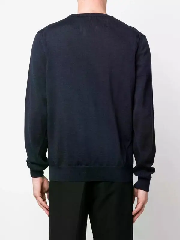 Philipp Plein Logo Patch Merino Wool Jumper - Blue