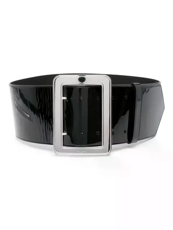Gucci Logo-engraved Leather Belt - Black