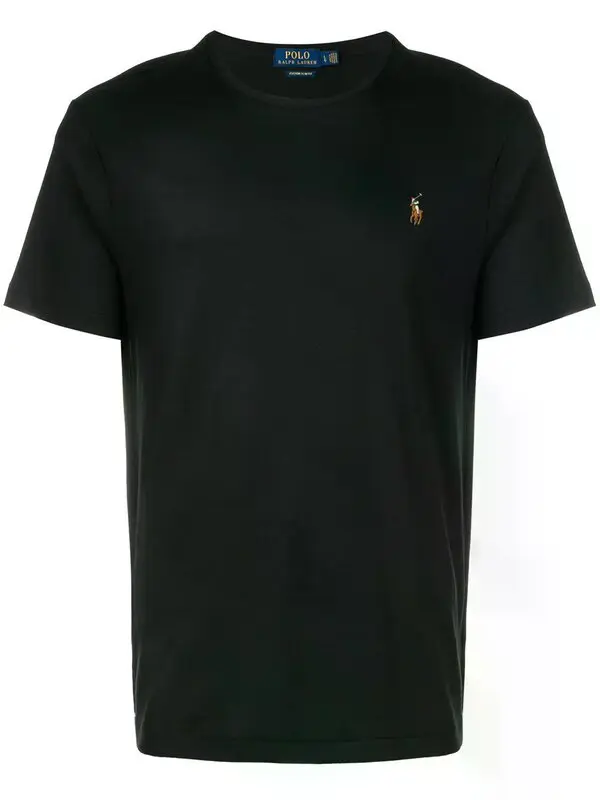 Polo Ralph Lauren Logo Embroidered T-shirt - Black
