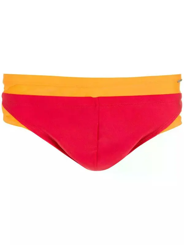 AMIR SLAMA Colour-block Swimming Trunks - Red