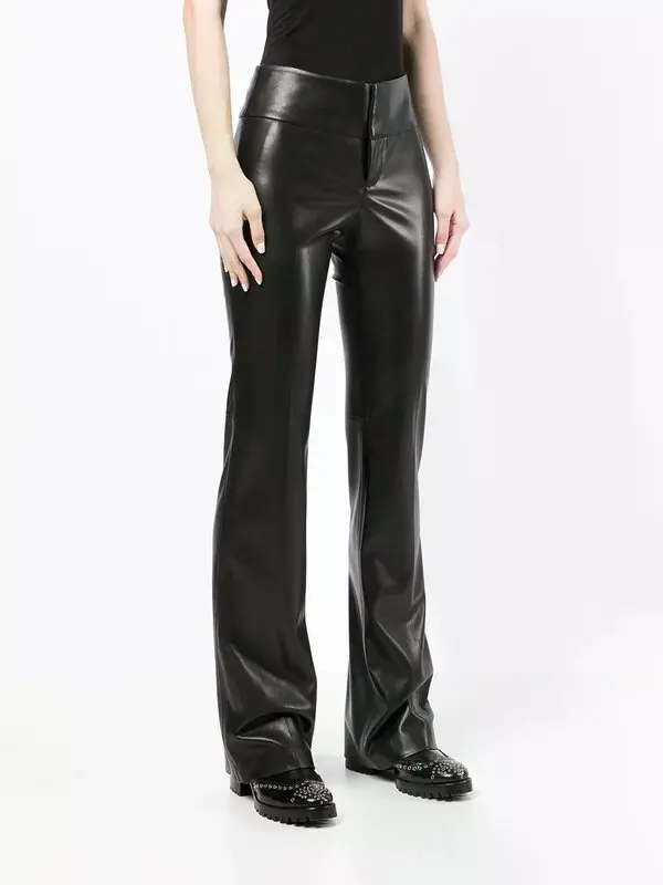 Alice + Olivia Vegan Leather Flared Trousers