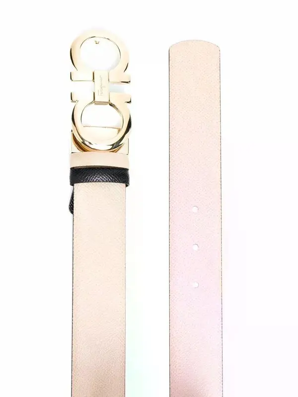 FERRAGAMO Reversible Gancini Belt - Neutrals