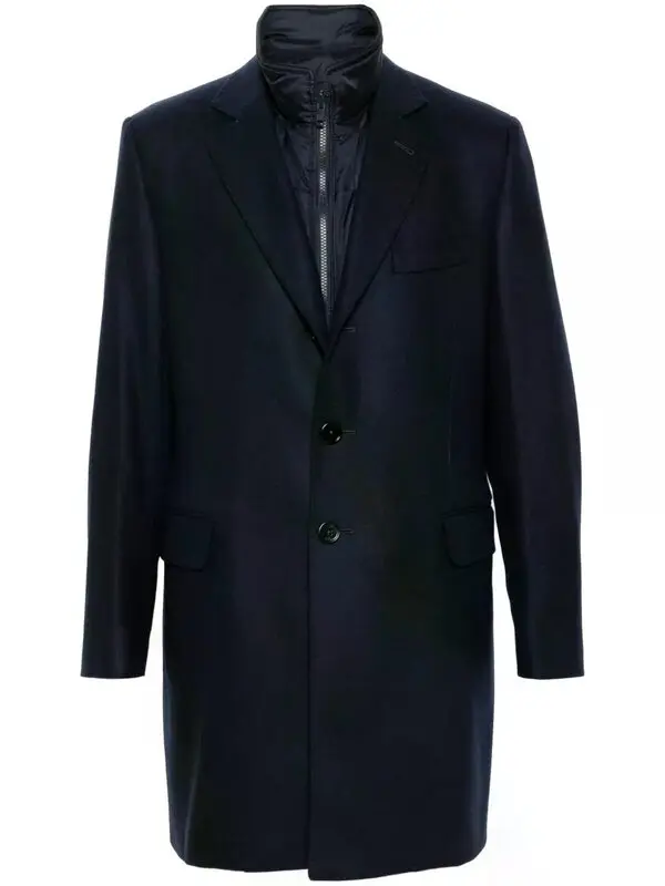 FAY Wool-cashmere Blend Layered Coat - Blue