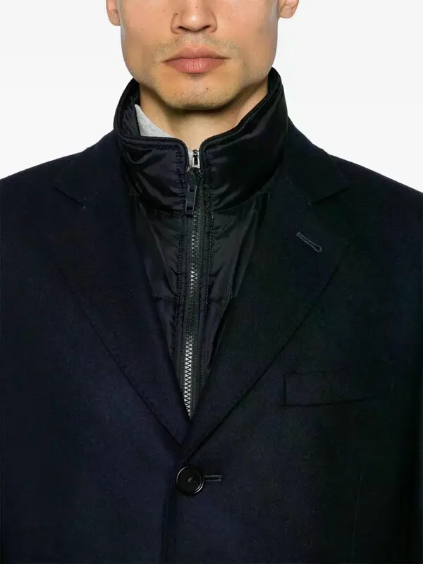 FAY Wool-cashmere Blend Layered Coat - Blue