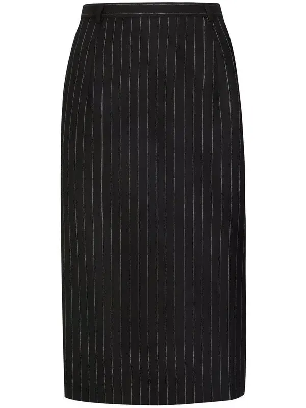 Dolce & Gabbana Pinstripe Virgin Wool Midi Skirt