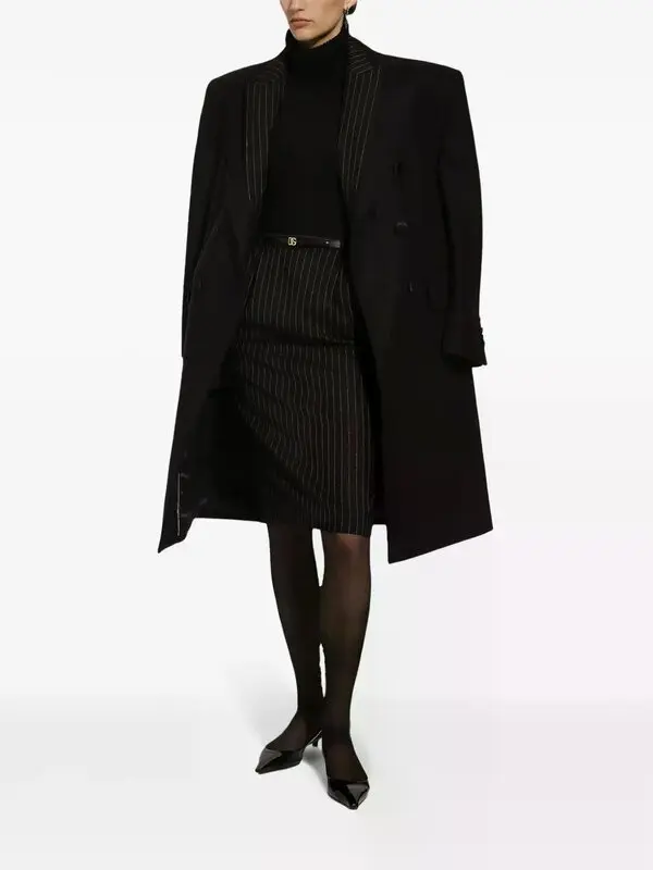 Dolce & Gabbana Pinstripe Virgin Wool Midi Skirt