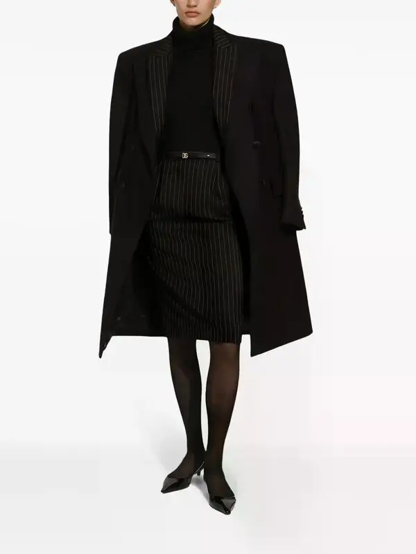 Dolce & Gabbana Pinstripe Virgin Wool Midi Skirt