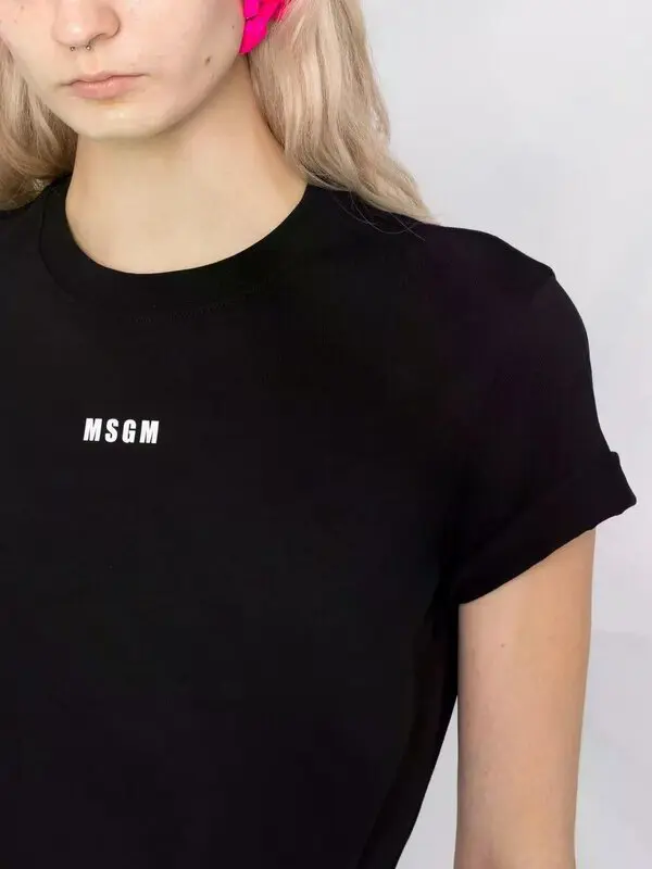 MSGM Logo-print Short-sleeved T-shirt - Black