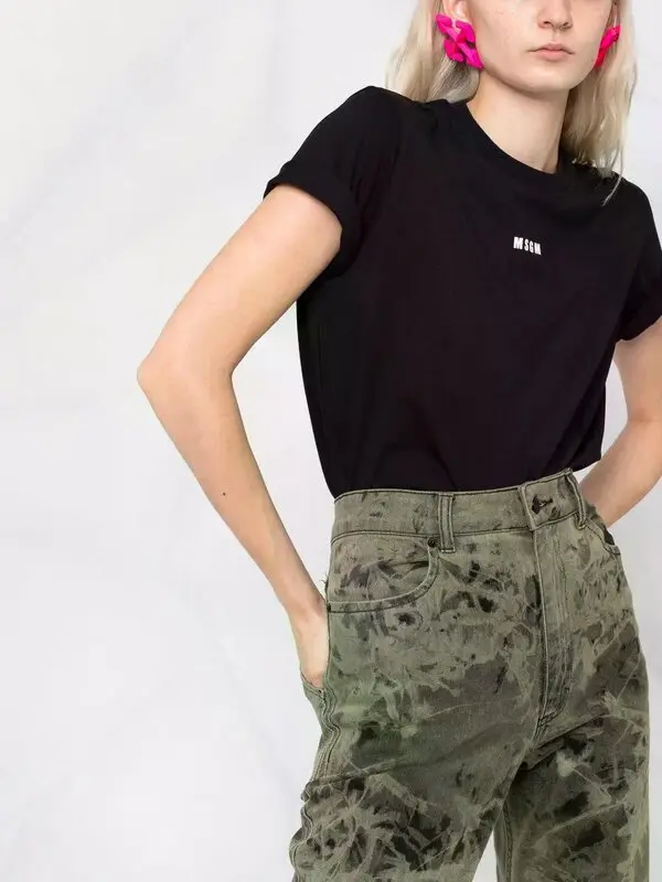 MSGM Logo-print Short-sleeved T-shirt - Black