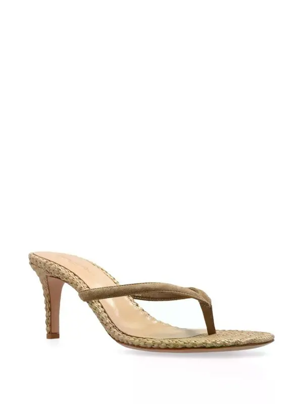 GIANVITO ROSSI Leather Stiletto Sandals - Brown