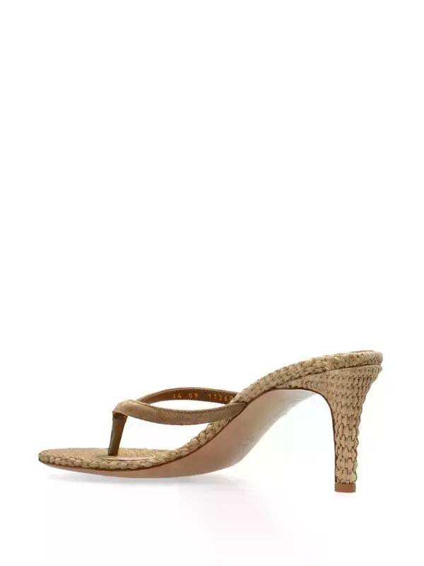 GIANVITO ROSSI Leather Stiletto Sandals - Brown