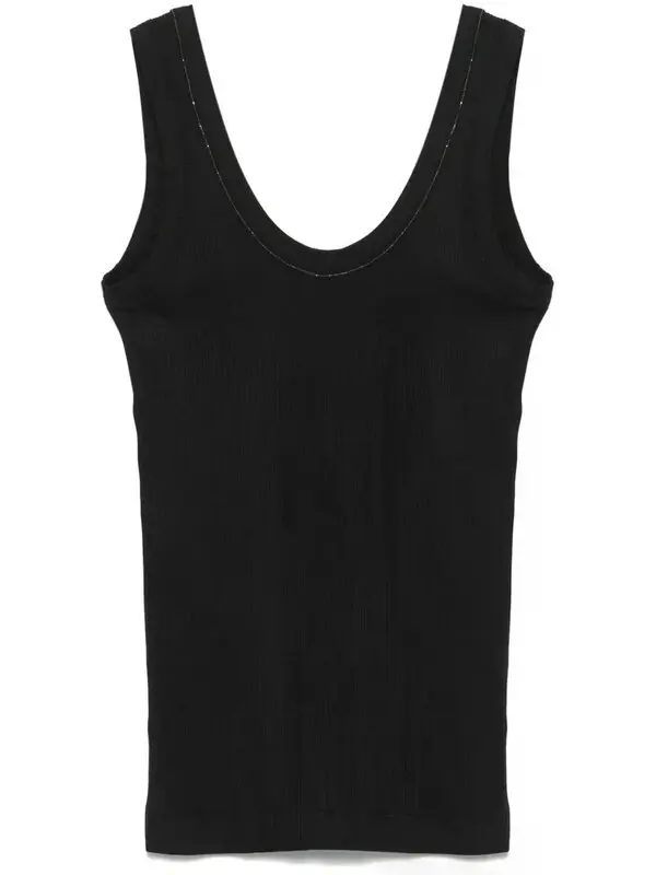 Brunello Cucinelli Ribbed Tank Top - Black