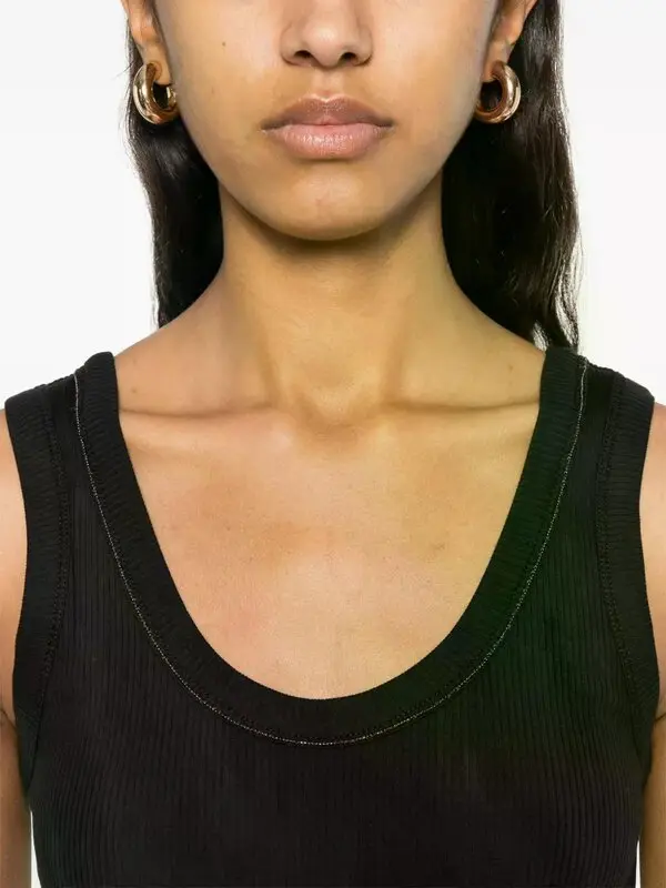 Brunello Cucinelli Ribbed Tank Top - Black