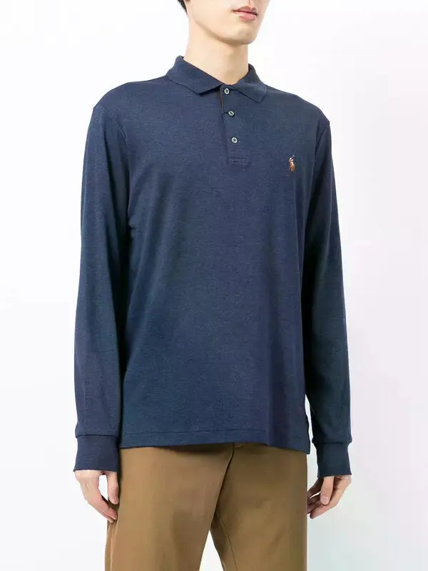 Polo Ralph Lauren Logo-embroidered Long-sleeve Polo Shirt - Blue