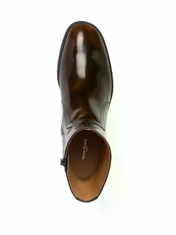 MAISON MARGIELA Waxed Leather Boots