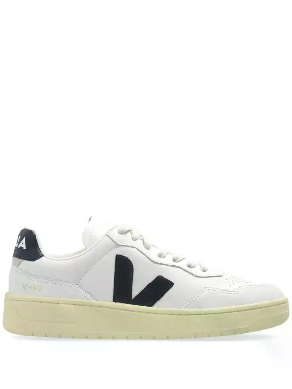 VEJA V-90 Chromefree Leather Sneakers - White