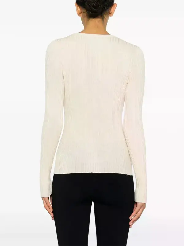 Theory Fine-ribbed V-neck Jumper