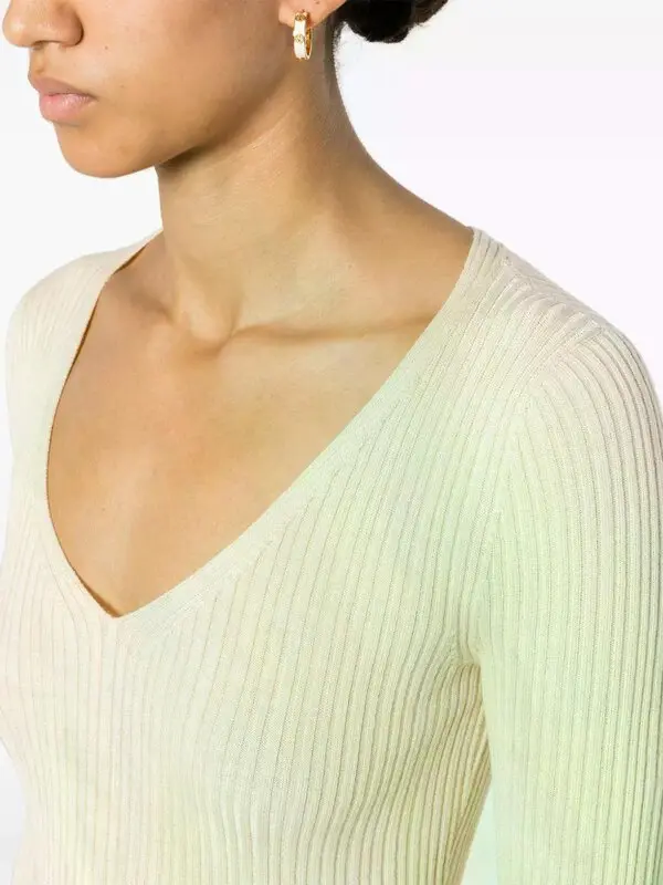 Theory Fine-ribbed V-neck Jumper