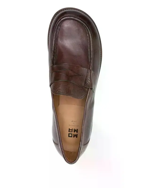Moma Leather Penny Slot Loafers