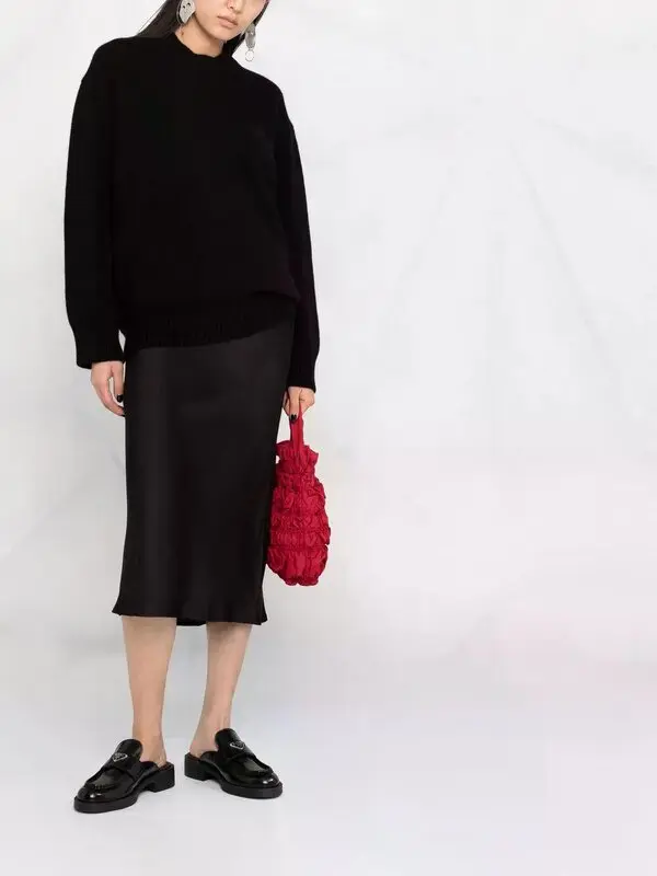 ANINE BING Bar Fluted Silk Skirt