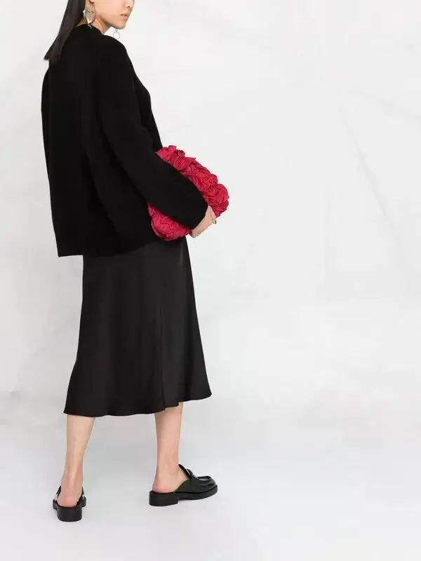 ANINE BING Bar Fluted Silk Skirt