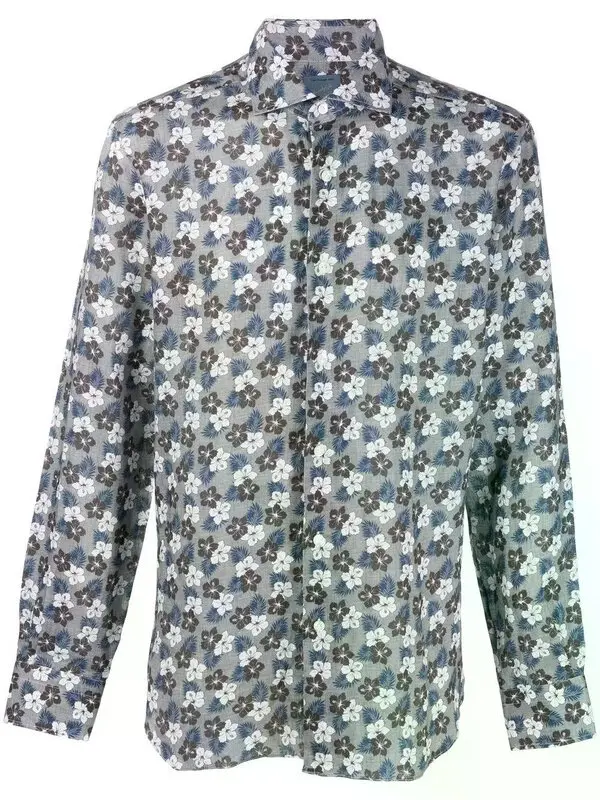 BARBA NAPOLI Long-sleeve Linen Shirt
