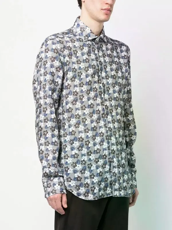 BARBA NAPOLI Long-sleeve Linen Shirt
