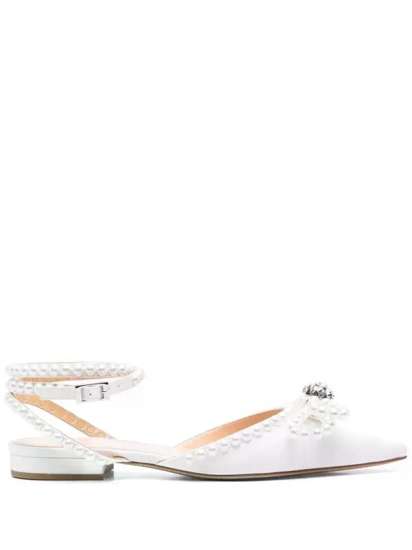 Mach & Mach Double-bow Satin Ballerinas