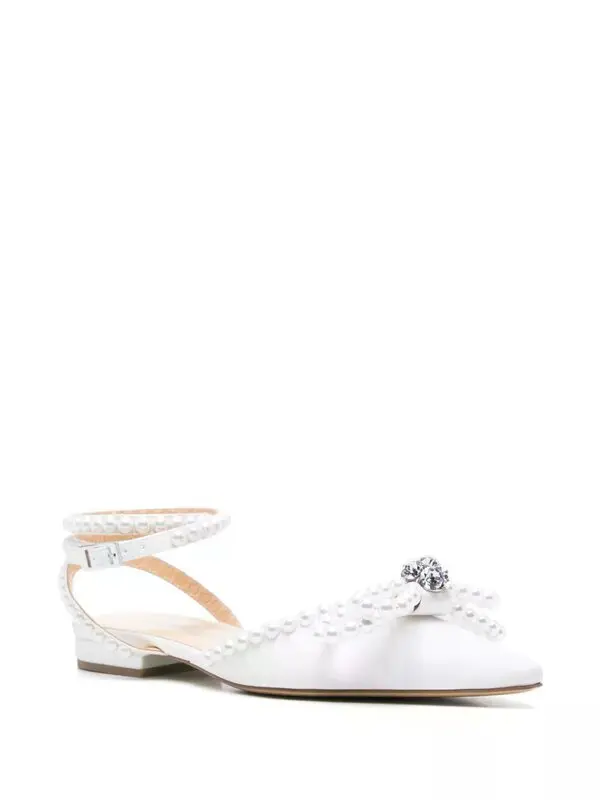 Mach & Mach Double-bow Satin Ballerinas