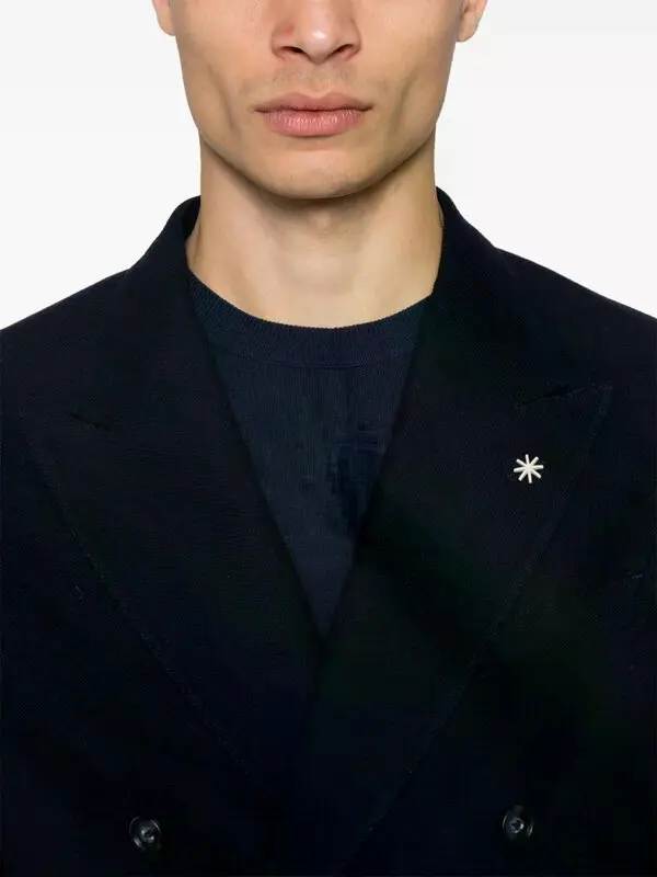 MANUEL RITZ Double-breasted Blazer - Blue