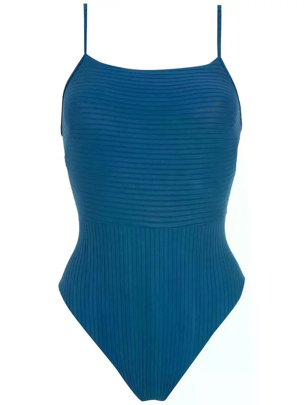 AMIR SLAMA Straight Neck Swimsuit - Blue
