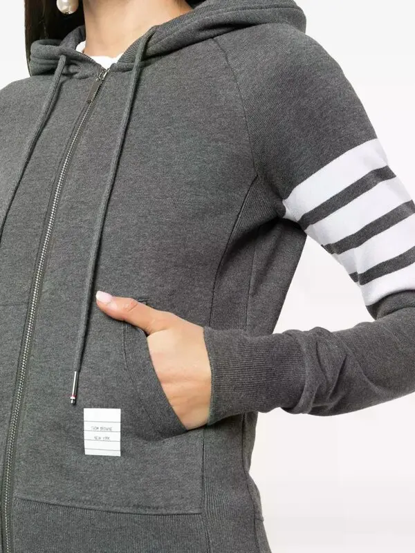 Thom Browne 4-bar Stripe Zip-fastening Hoodie