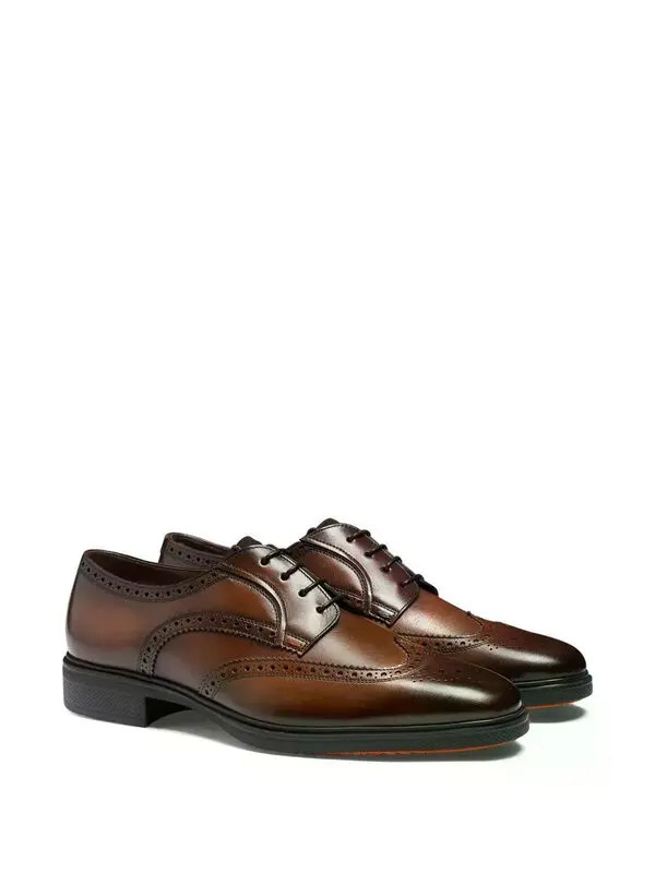 Santoni Leather Derby Shoes
