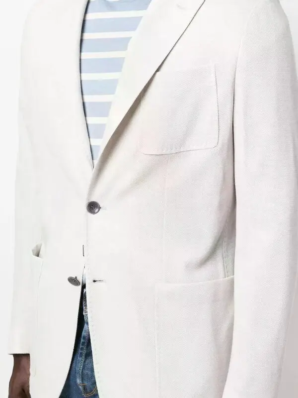 Canali Fitted Single-breasted Button Blazer - Grey