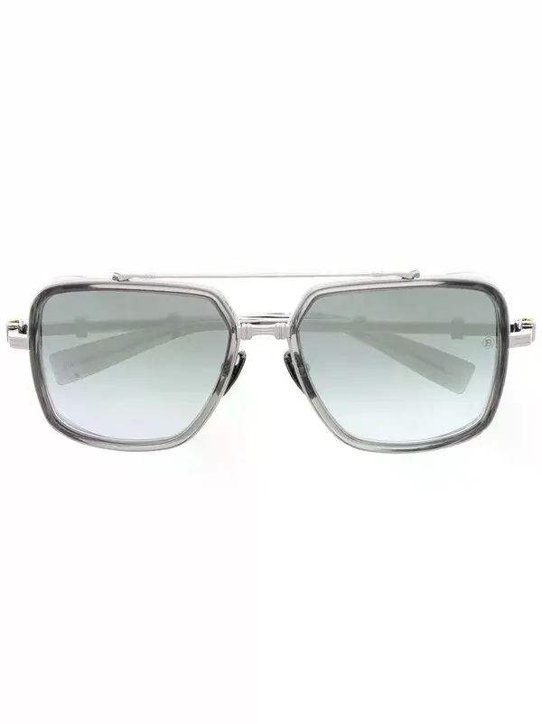 Balmain Officier Square-frame Sunglasses - Grey