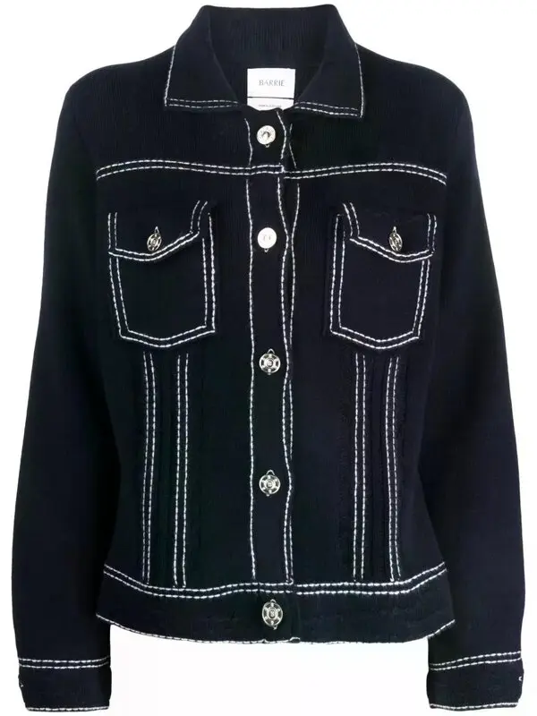 BARRIE Contrast-stitching Denim-effect Jacket