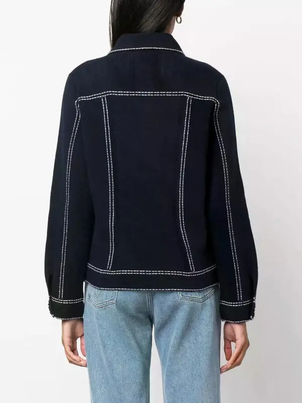 BARRIE Contrast-stitching Denim-effect Jacket
