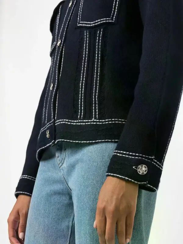 BARRIE Contrast-stitching Denim-effect Jacket
