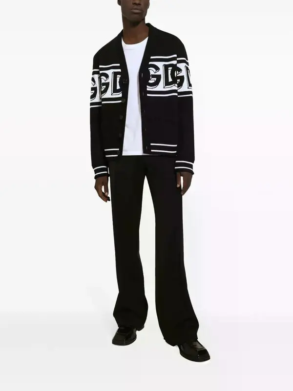 Dolce & Gabbana Logo-intarsia V-neck Cardigan