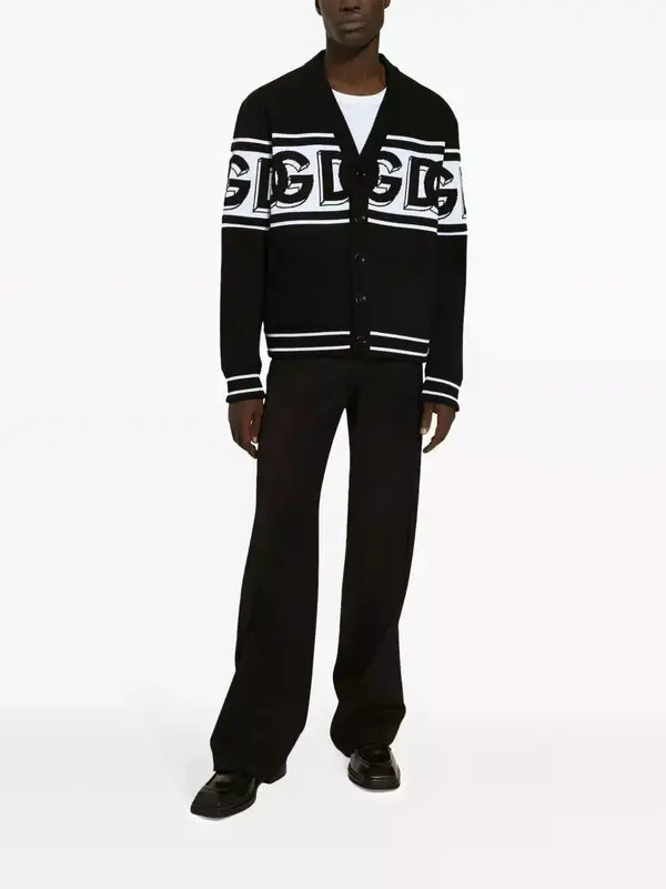 Dolce & Gabbana Logo-intarsia V-neck Cardigan