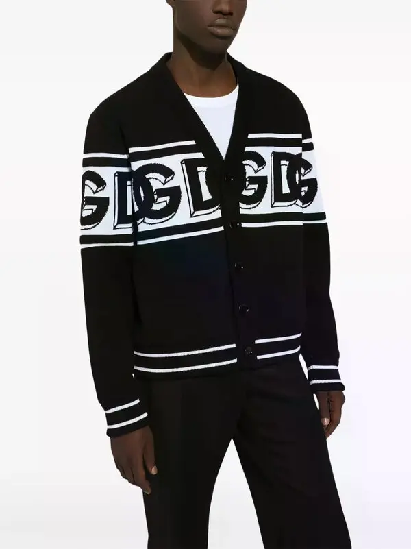 Dolce & Gabbana Logo-intarsia V-neck Cardigan