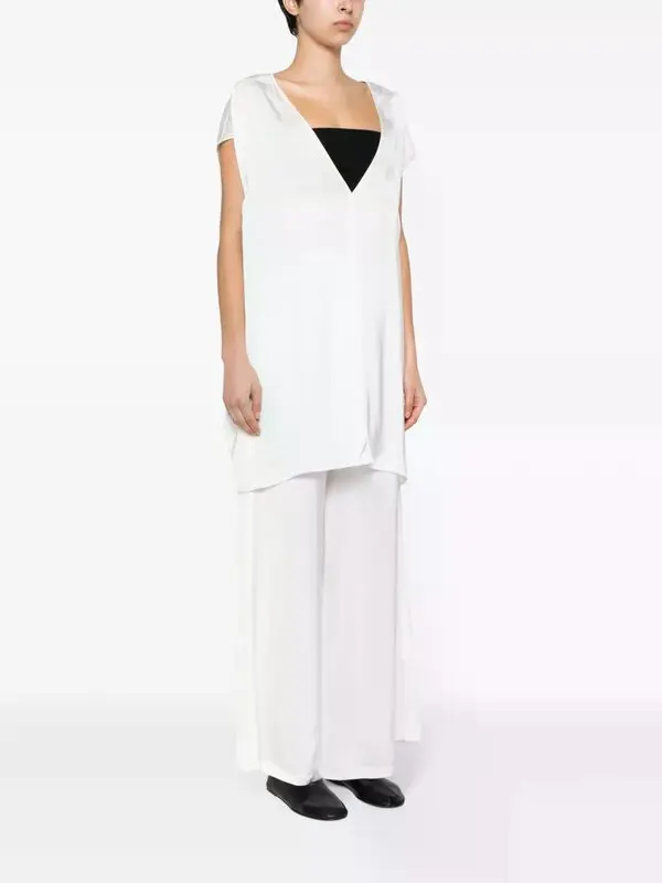 Fabiana Filippi Sleeveless Satin Tunic With Silver-tone Trim