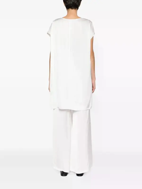 Fabiana Filippi Sleeveless Satin Tunic With Silver-tone Trim