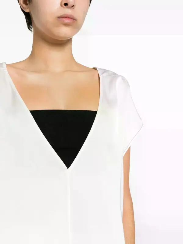 Fabiana Filippi Sleeveless Satin Tunic With Silver-tone Trim