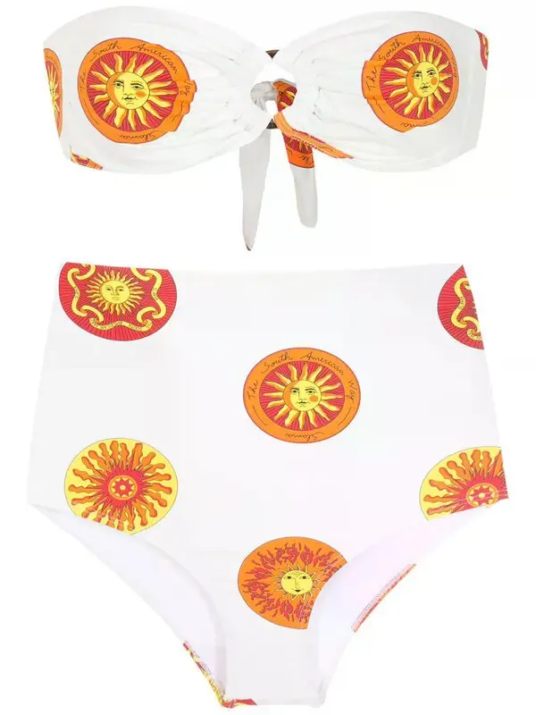 AMIR SLAMA Printed High-rise Bikini Set - White